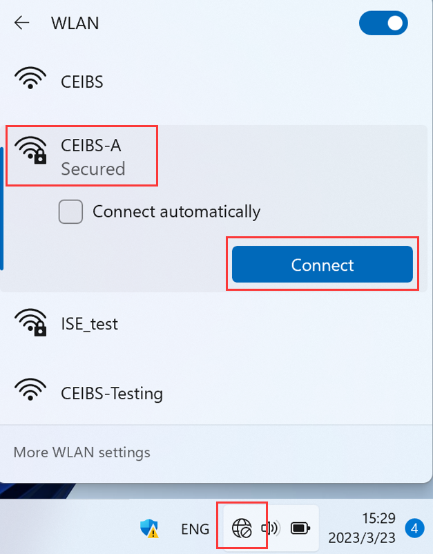 How to Connect Wi-Fi(SSID:CEIBS-A) on Windows - EN